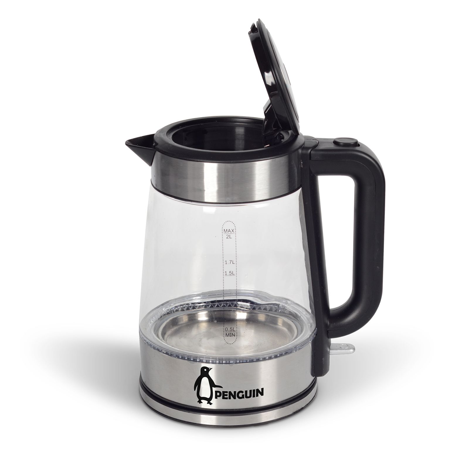 Penguin Glass Kettle, 2200 Watts, 2 Liters - Black, PK-1000-Black ...