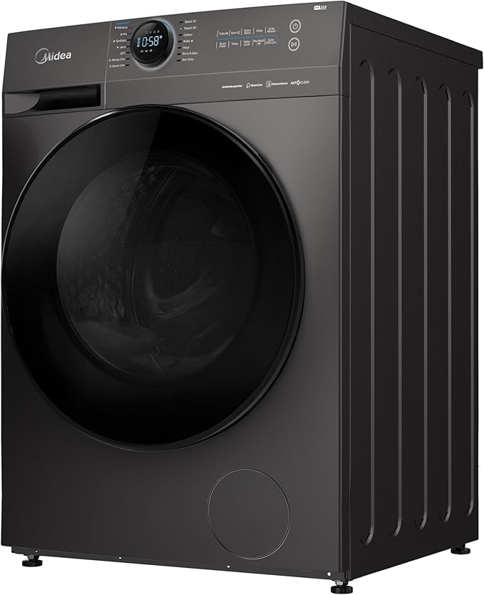 Midea Washing Machine, Steam Inverter, 9 kg, Front Load, 1400 RPM ...