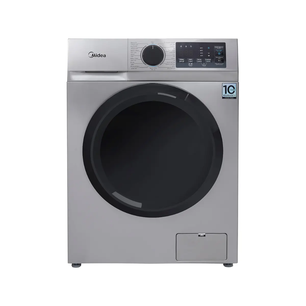 Midea Washing Machine, Full Automatic, 8 kg, Inverter, MFN09W80B/S ...